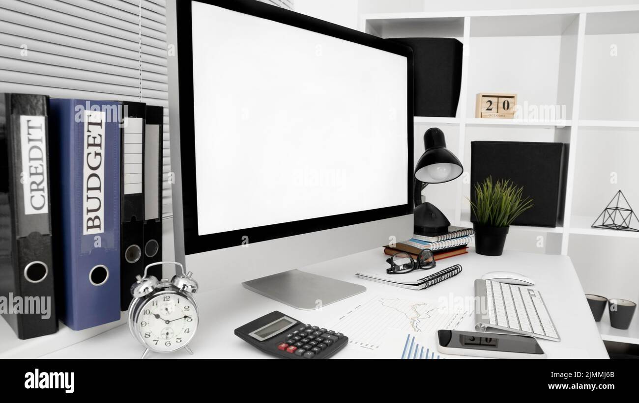 Desk lamp laptop computer hi-res stock photography and images - Alamy