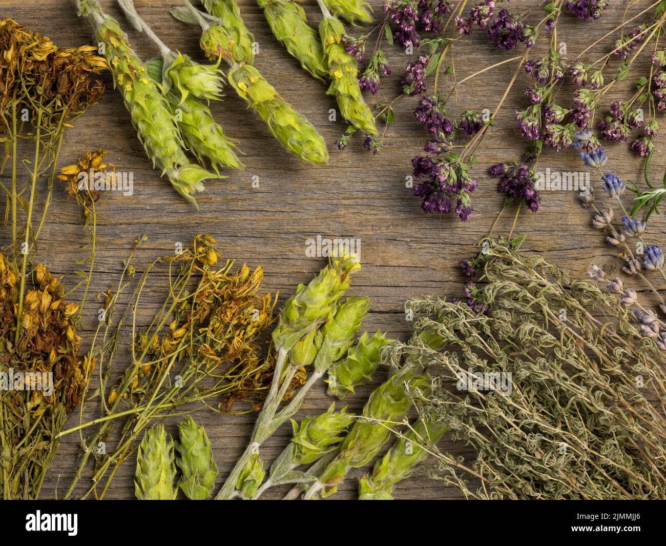 Flat lay natural medicinal spices herbs Stock Photo - Alamy