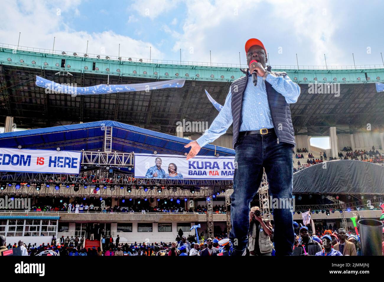 Governor Wycliffe Oparanya of Kakamega County gives a speech during the ...