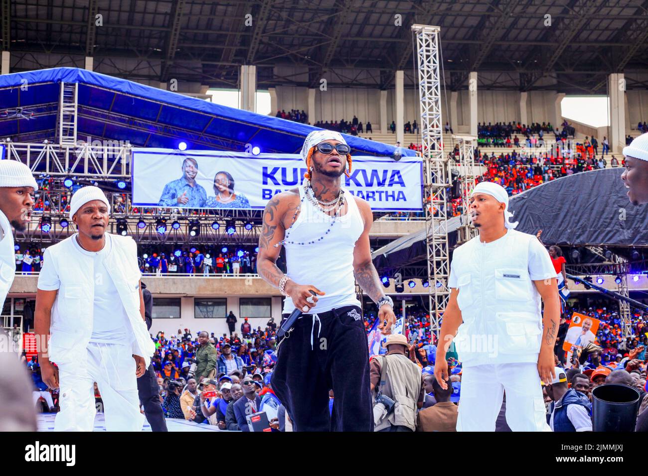 The Tanzanian bongo flava artist Diamond Platnumz performs at Azimio la ...