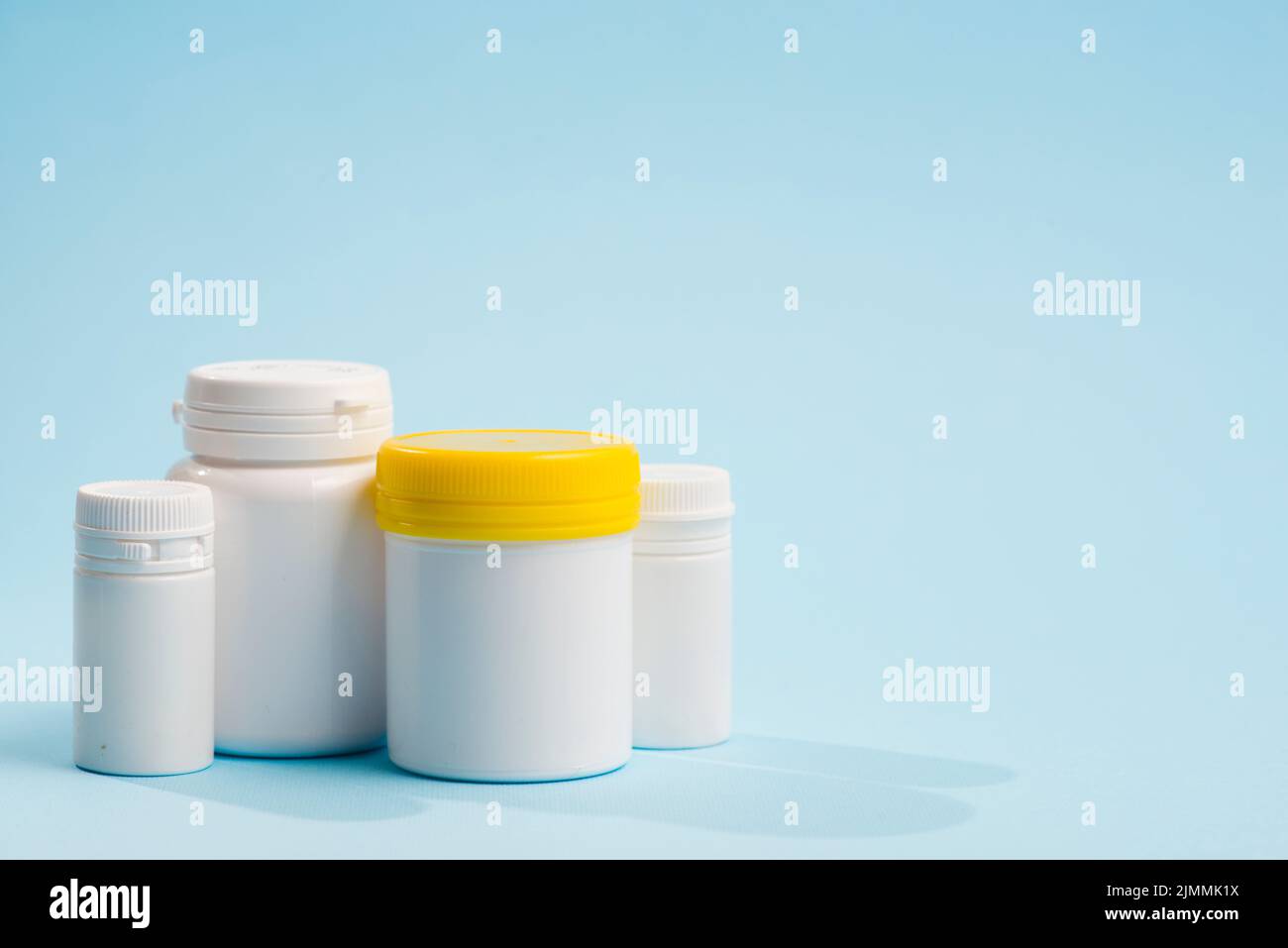Various plastic bottles pills Stock Photo - Alamy