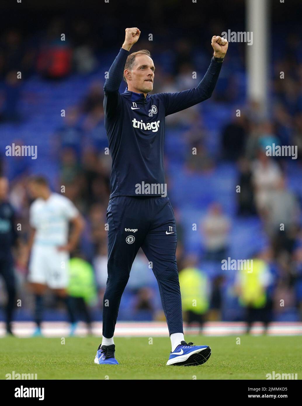 Chelsea manager Thomas Tuchel reacts following the Premier League match ...