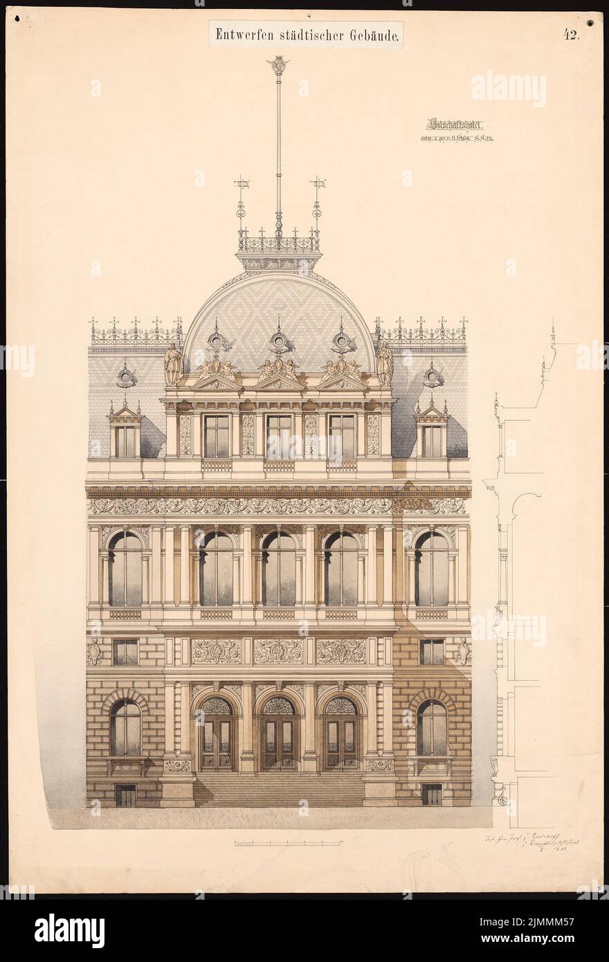 Otto stahn 1859 1930 botschaftshotel fassadenteilansicht bleis hi-res ...
