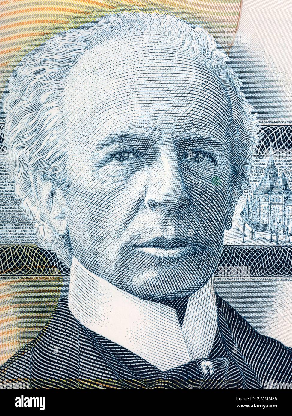 Wilfrid Laurier portrait from Canadian money Stock Photo - Alamy