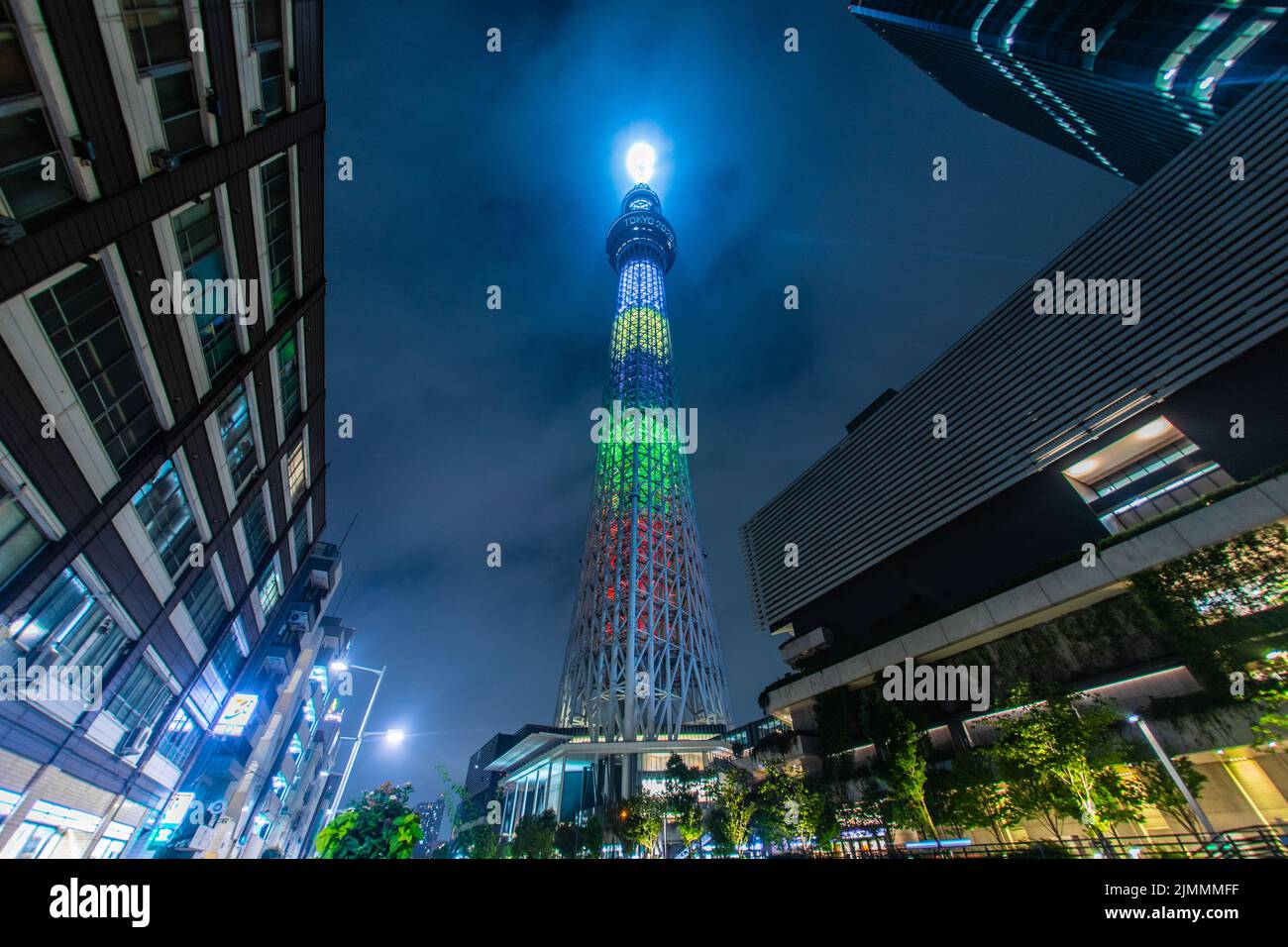 Tokyo Sky Tree of Olympic color Stock Photo - Alamy
