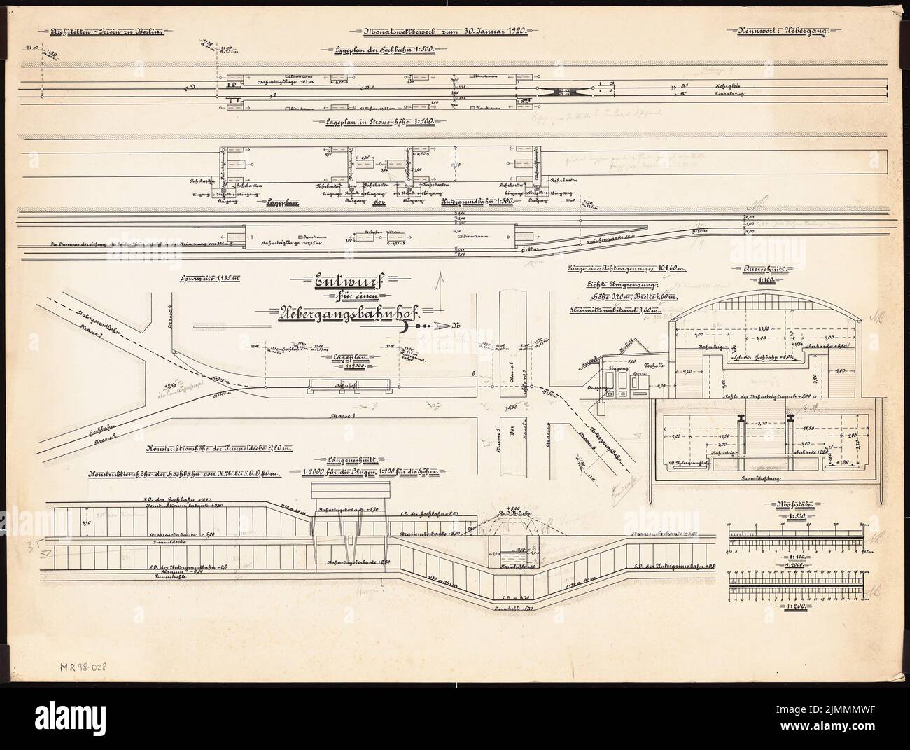 Unknown architect, transition station for city and subway. Monthly ...