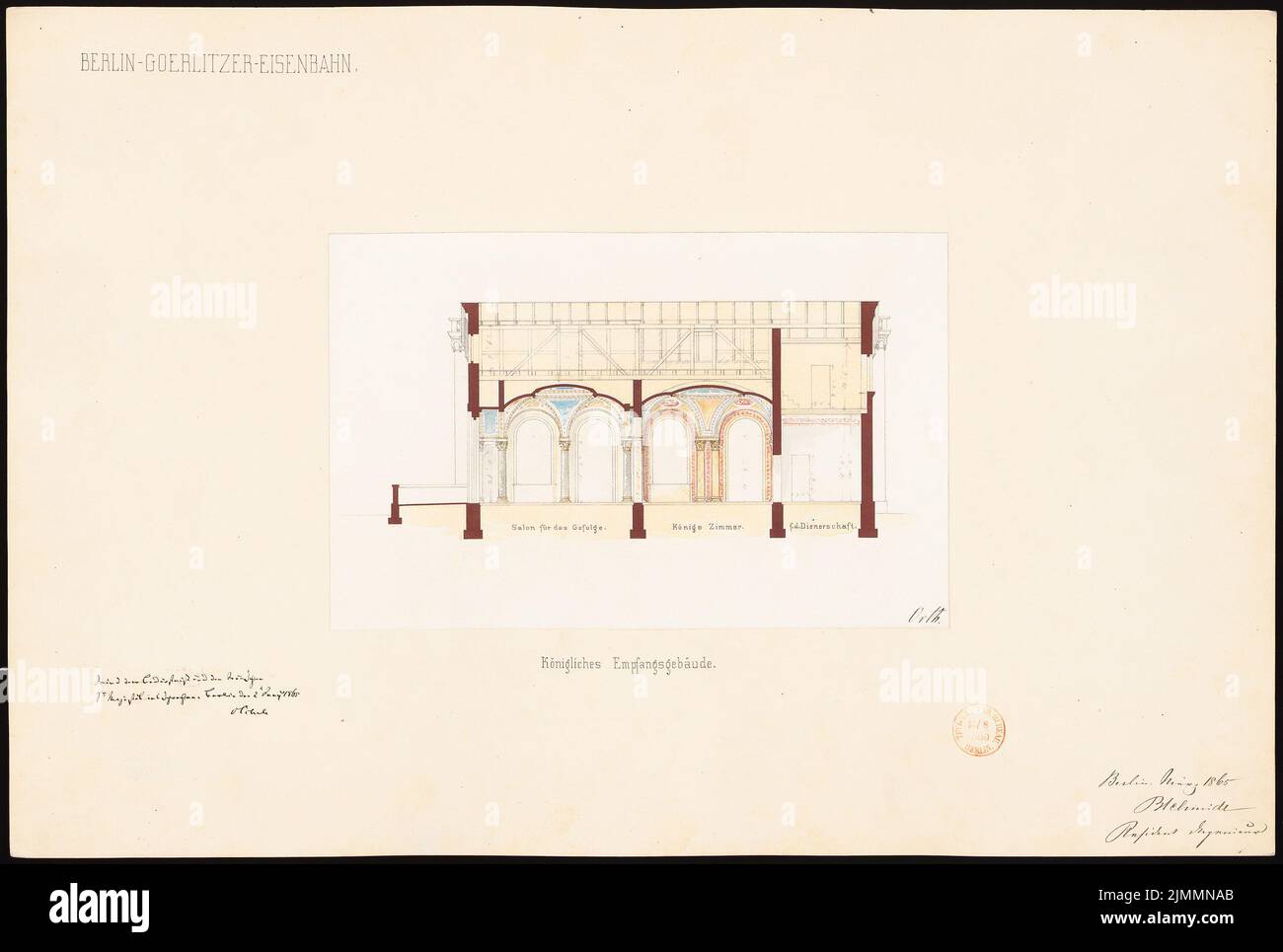 Orth August (1828-1901), reception building of the Halbe station of the ...