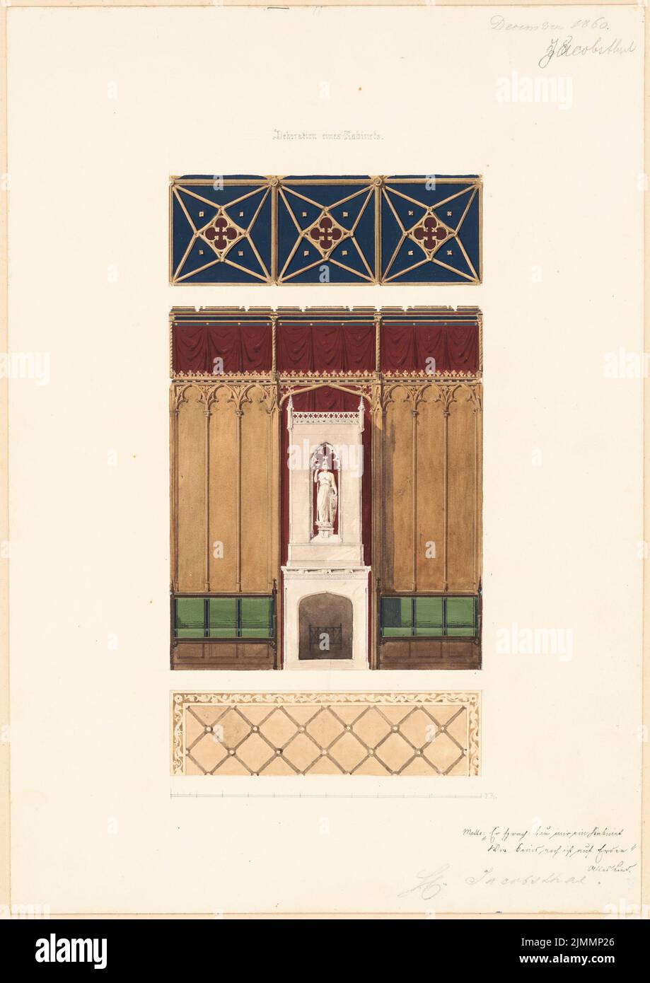 Jacobsthal Johann Eduard (1839-1902), paneling of a cabinet. Monthly ...