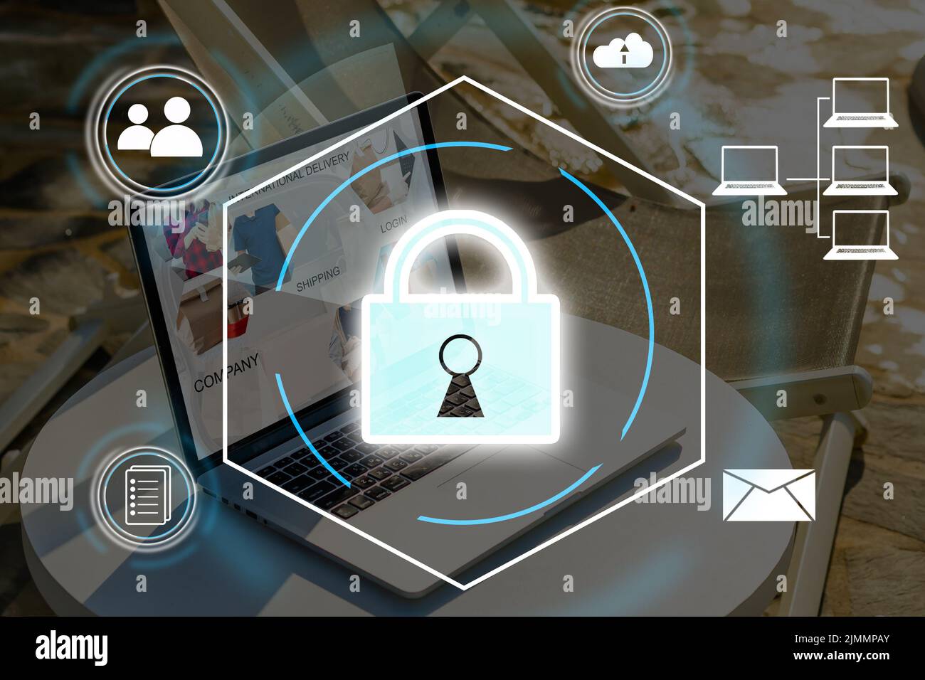 virtual icon protection, lock. Personal Data Protection Stock Photo - Alamy