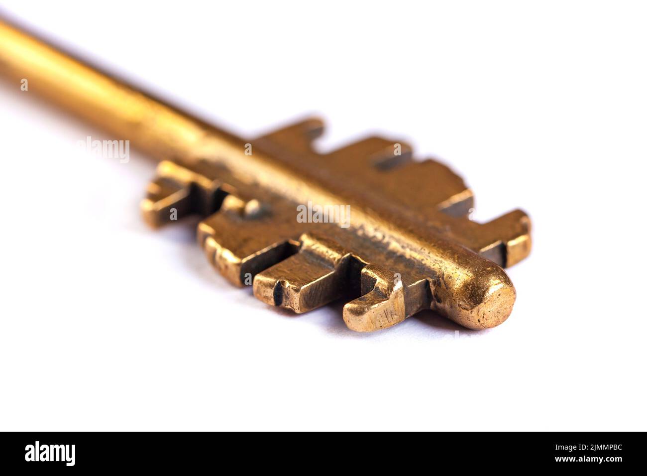 Old key is isolated on white background. Object Stock Photo - Alamy