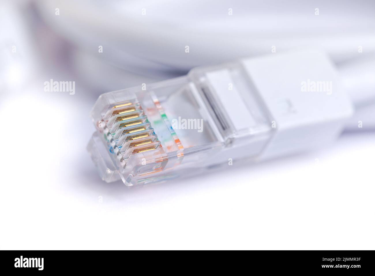 An image of computer network cable on white background. Technology ...