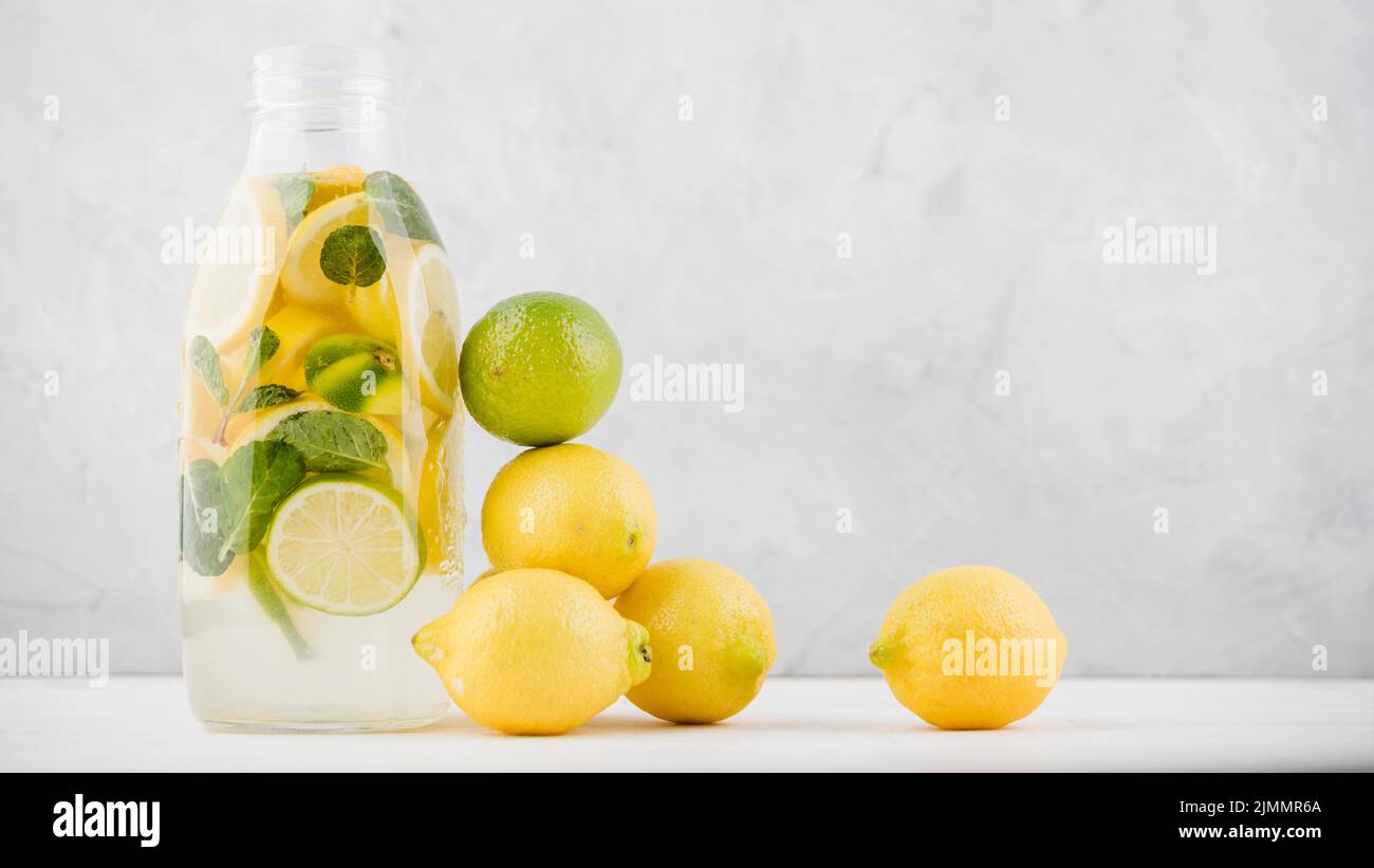 Front view delicious homemade lemonade Stock Photo - Alamy