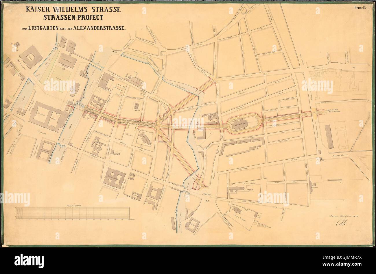 Orth August (1828-1901), breakthrough of the Kaiser-Wilhelm-Straße in ...