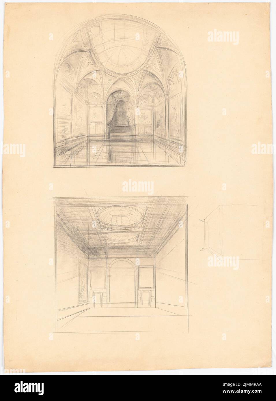 Orth August (1828-1901), Castle of Dr. Strousberg, Zbirow. Conversion ...