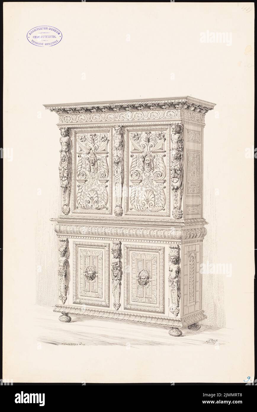 Rieß Carl (1831-1884), closet (without dat.): View. Ink on cardboard ...