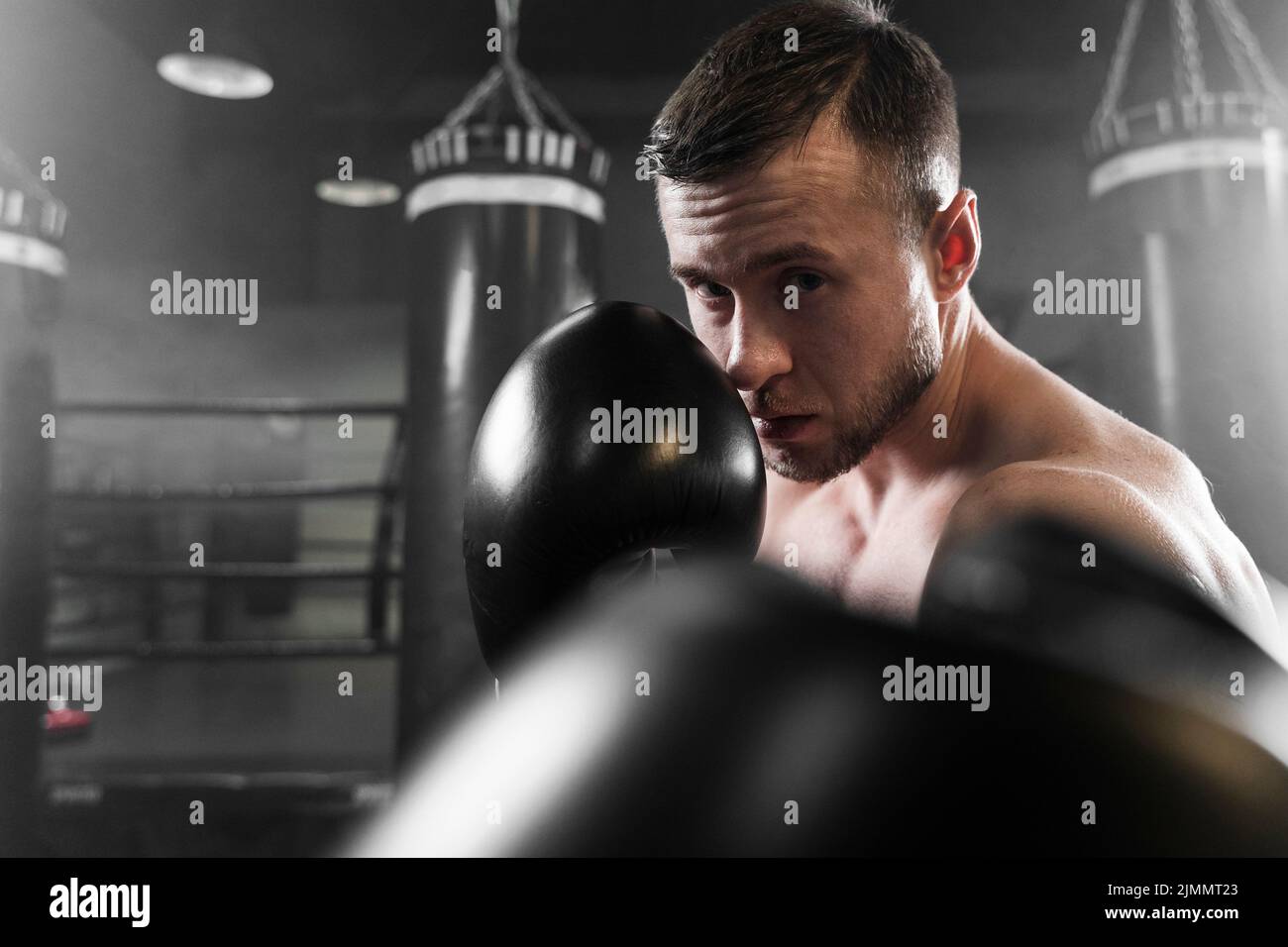 Boxing training black male hi-res stock photography and images - Alamy