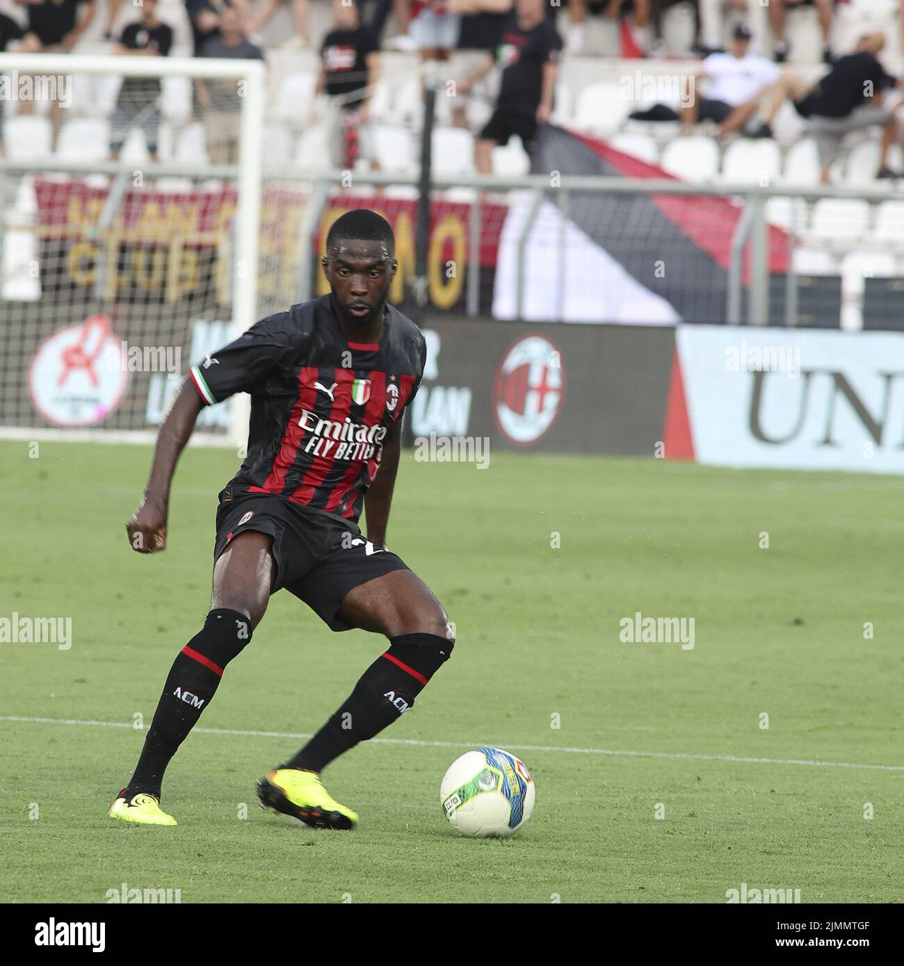 Fikayo Tomori of AC Milan play the ball during LR Vicenza vs AC Milan ...