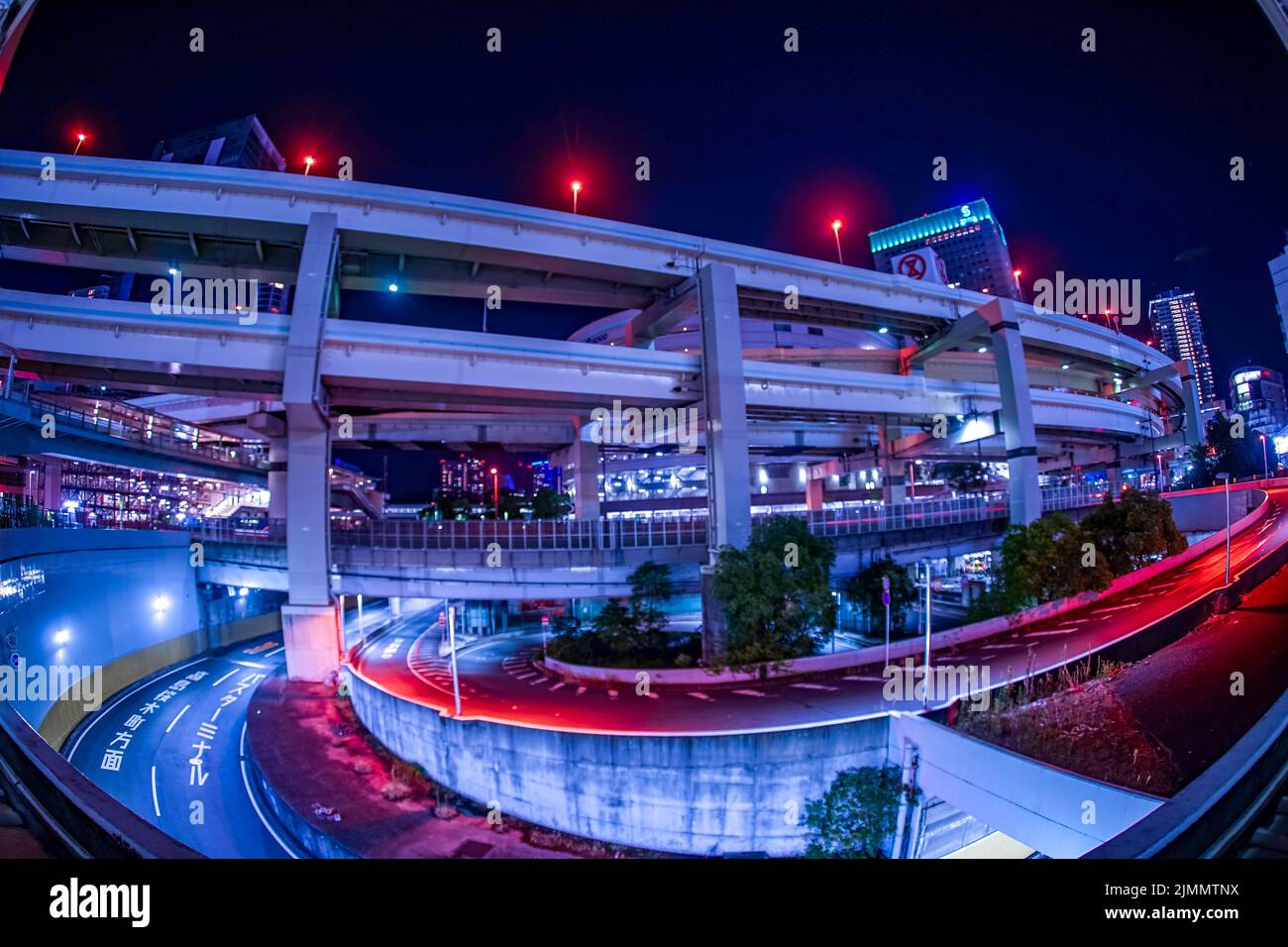 Highway and Yokohama Night View (Metropolitan Expressway Stock Photo ...