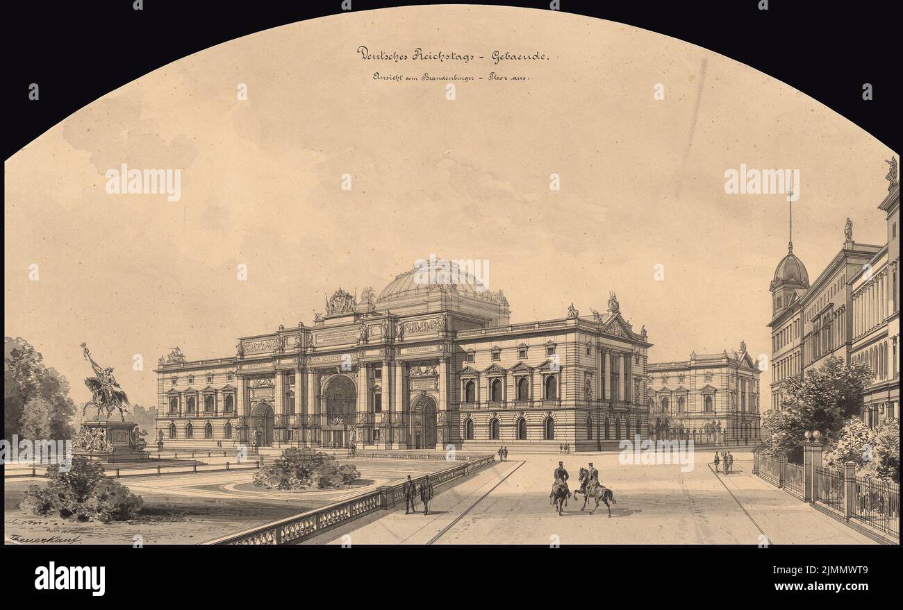Ende & Böckmann, Reichstag, Berlin (1882): View from the Königsplatz ...