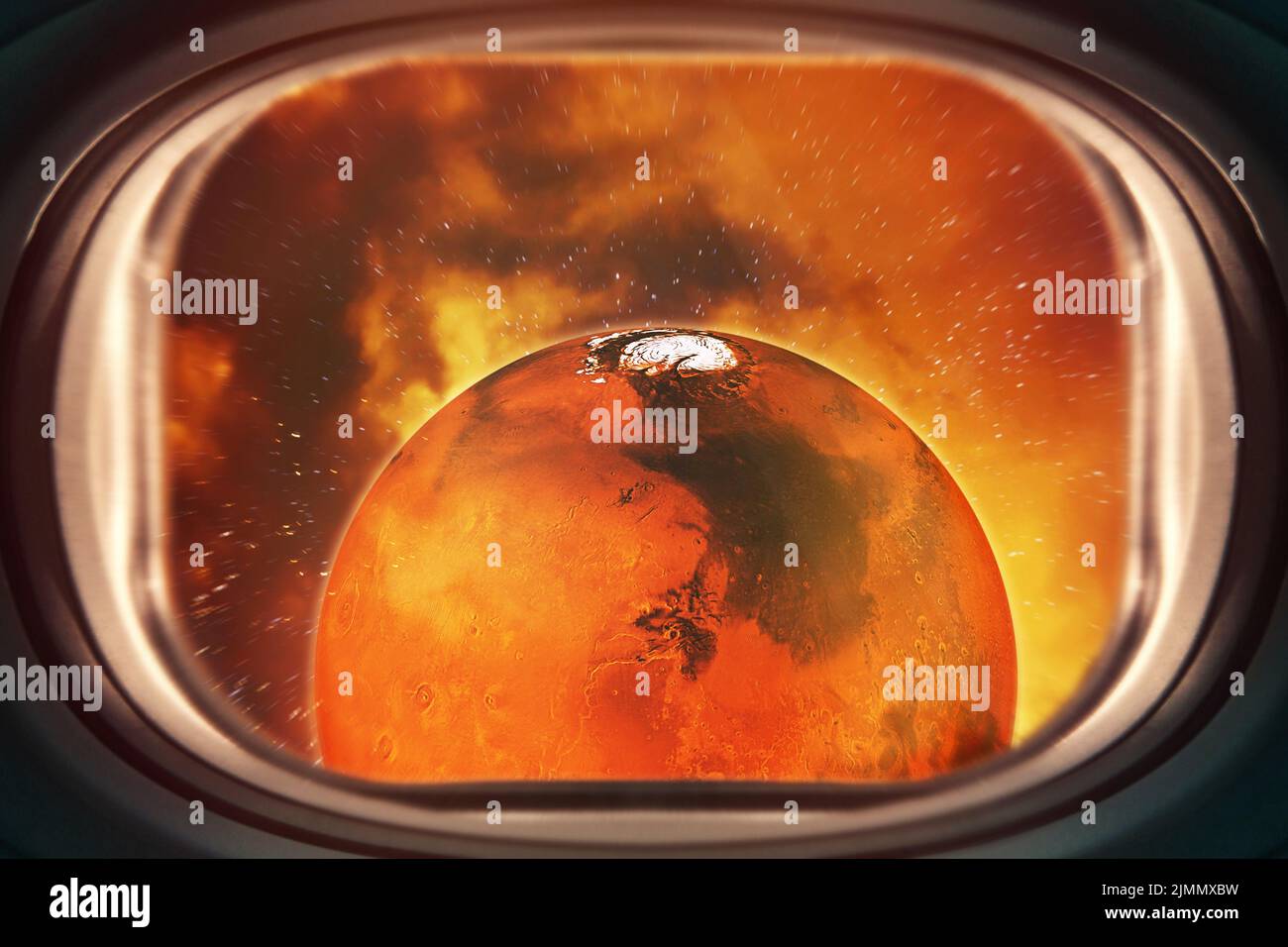 Concept of space flight to the Mars. Elements of this image furnished ...