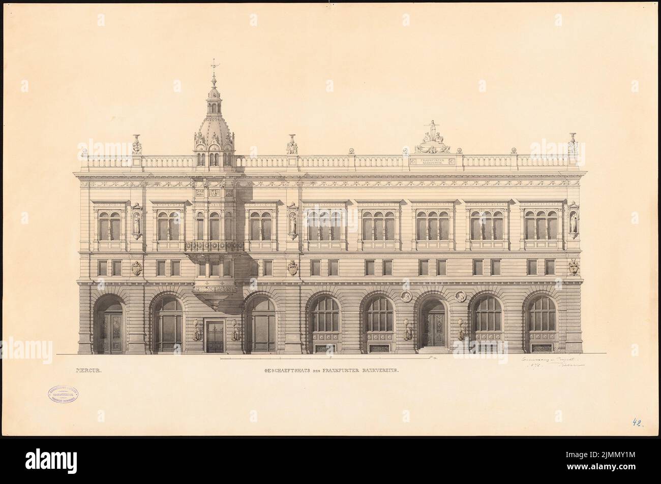 Kühn Bernhard (1838-1917), commercial building of the Frankfurt Bank ...