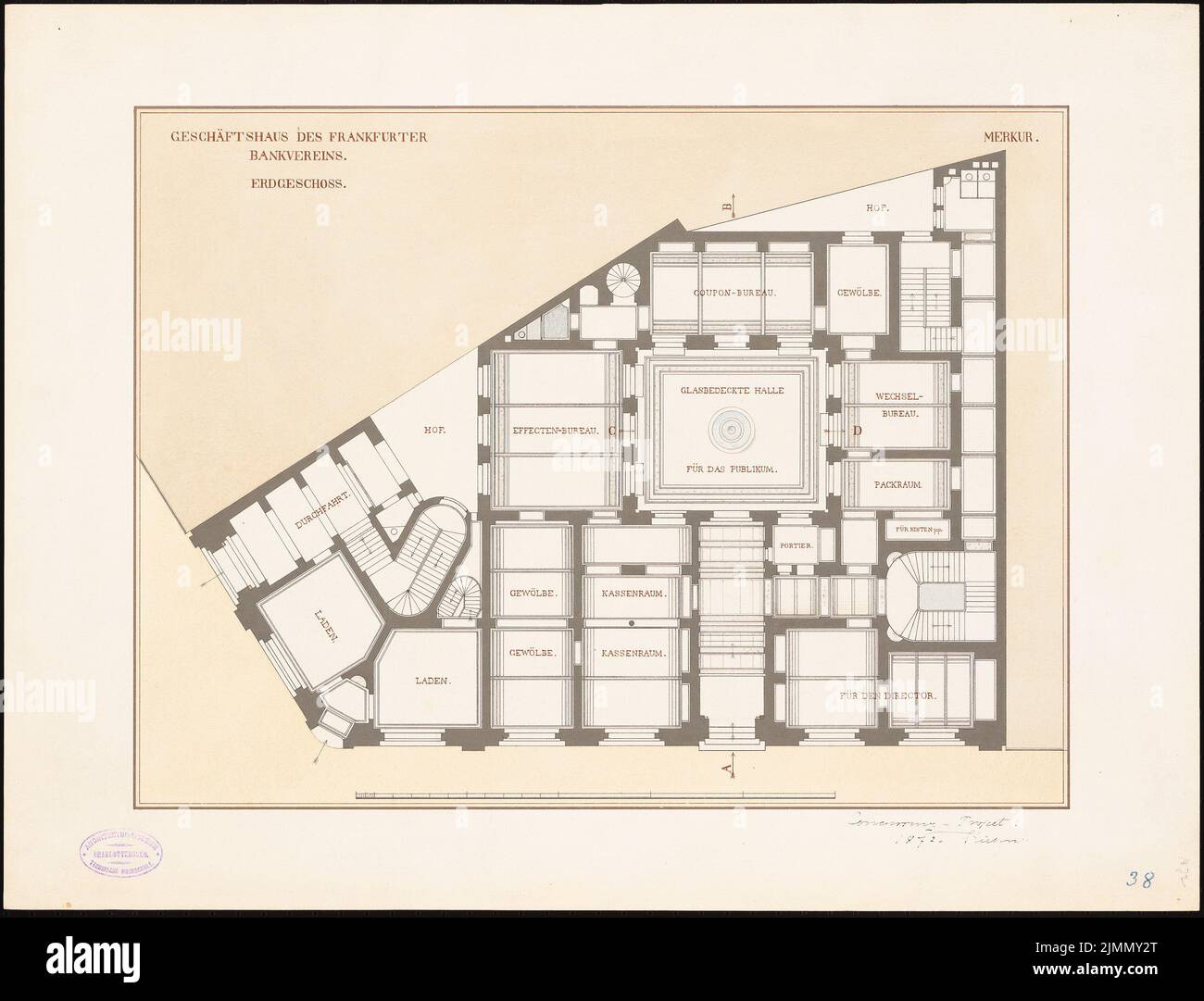 Kühn Bernhard (1838-1917), commercial building of the Frankfurt Bank ...