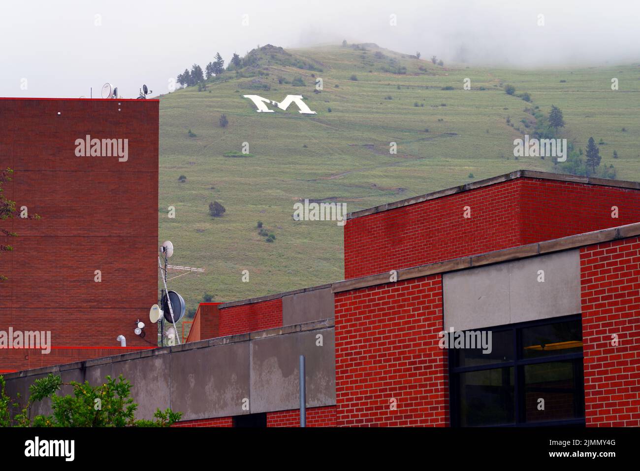 MISSOULA, MT -10 JUN 2021- View of the college campus of the University ...