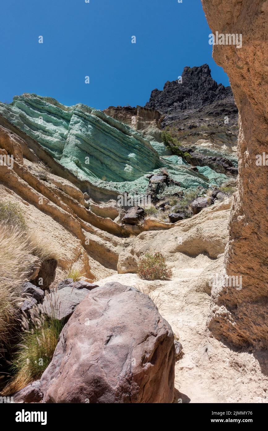 Rainbow Rocks on Gran Canaria, Spain, Los Azulejos de Veneguera ...
