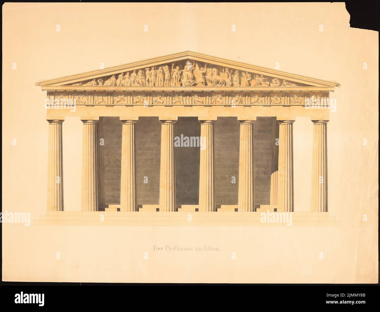 Lange Emil (1841-1926), Parthenon in Athens (1858-1858): View of the ...