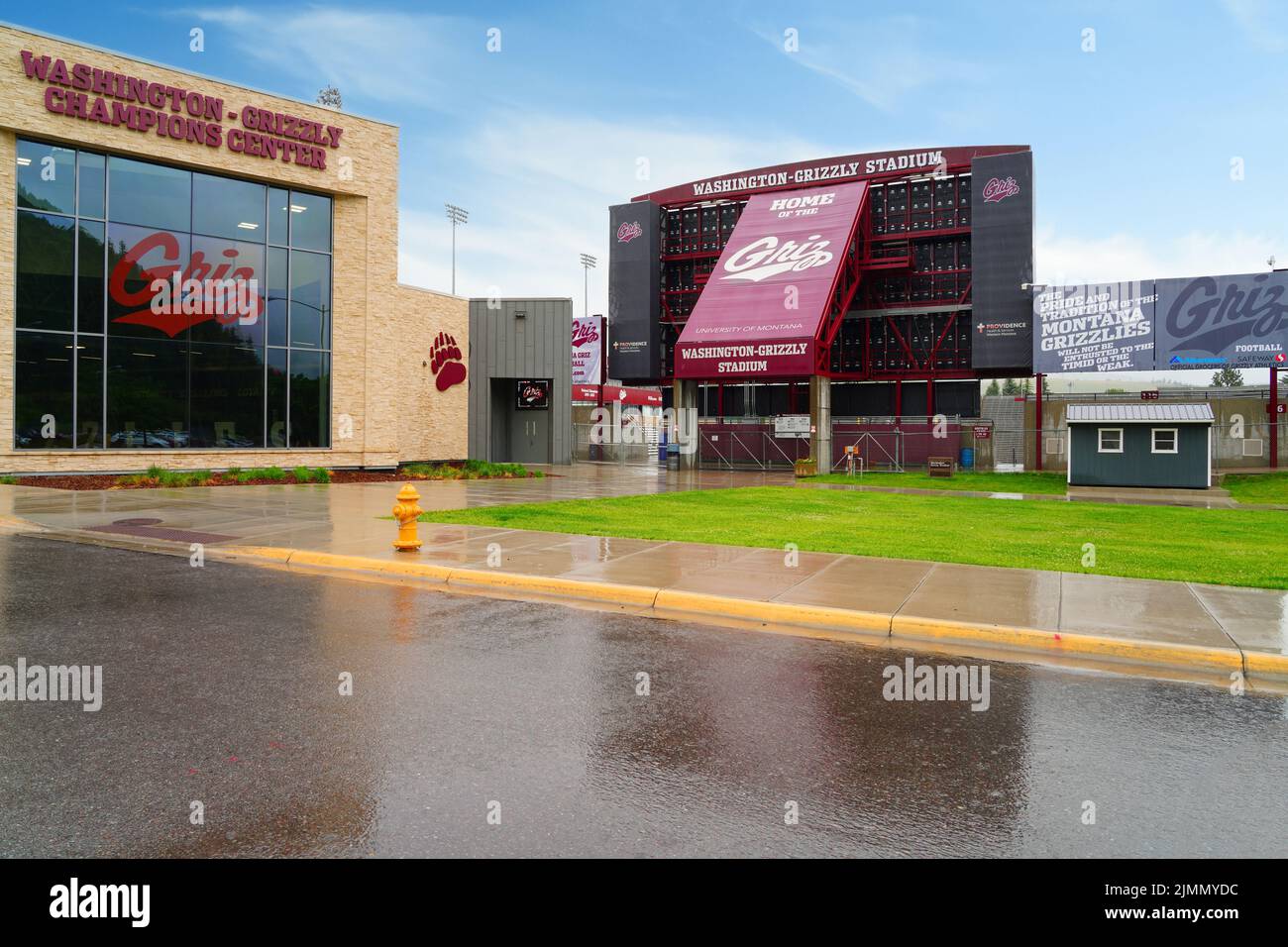 MISSOULA, MT -10 JUN 2021- View of the college campus of the University ...