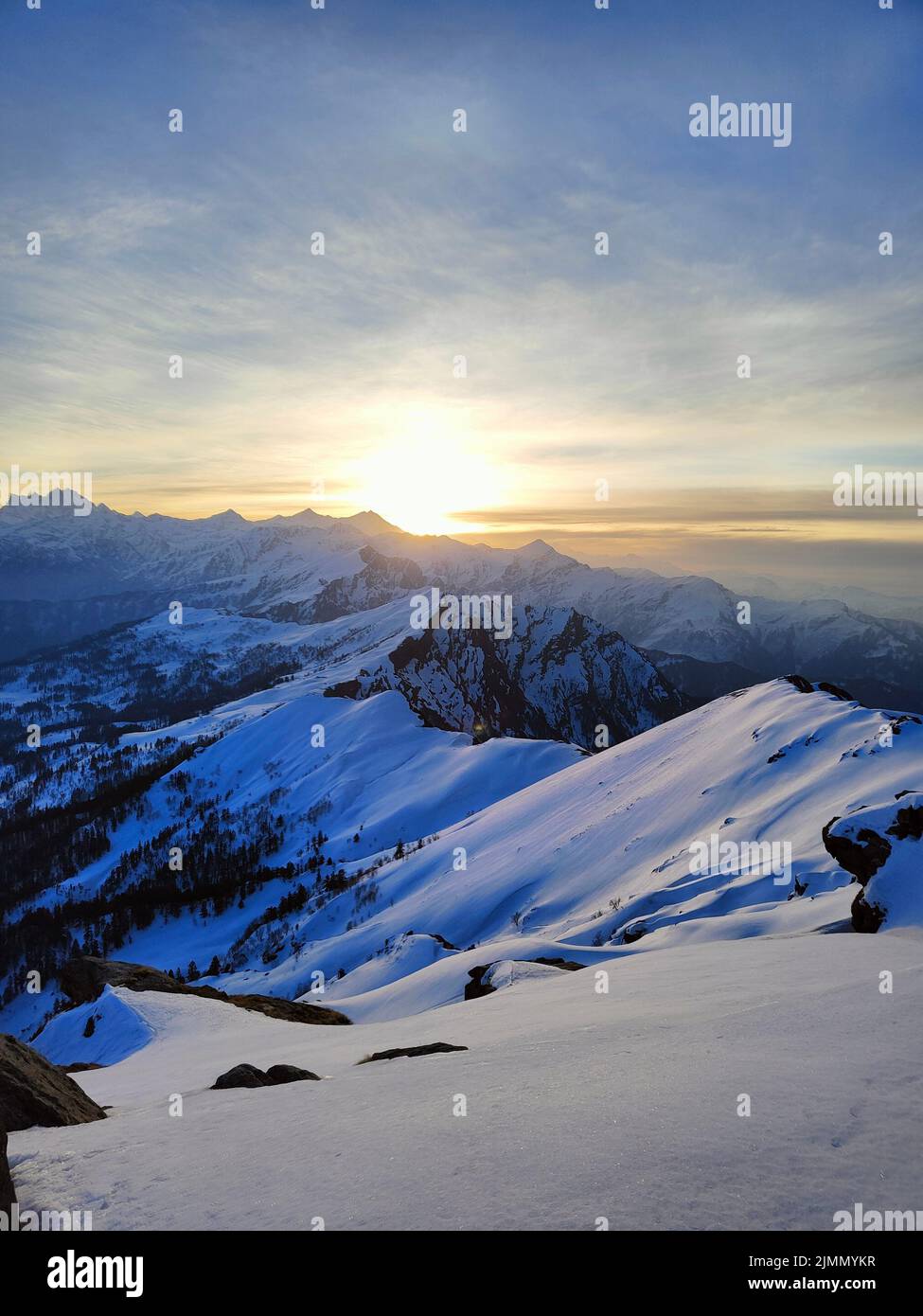 Sunrise over himalayan range hi-res stock photography and images - Alamy