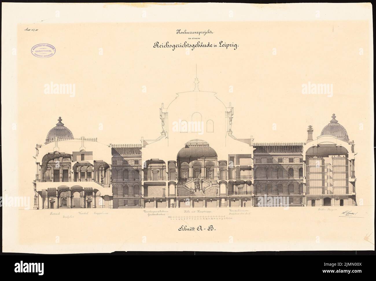 Lender Hermann, Reichsgericht in Leipzig (1884): Longitudinal section ...