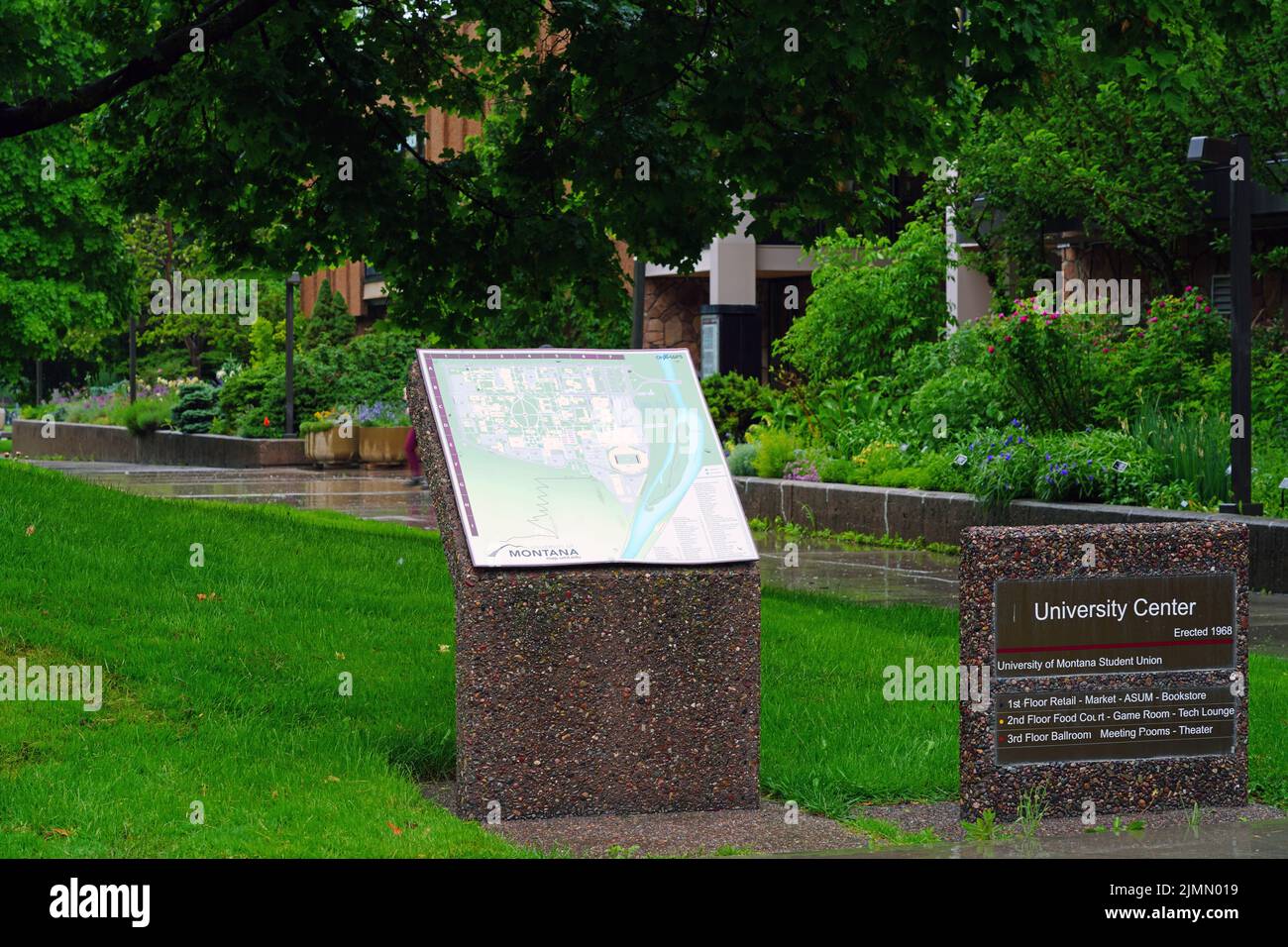 MISSOULA, MT -10 JUN 2021- View of the college campus of the University ...