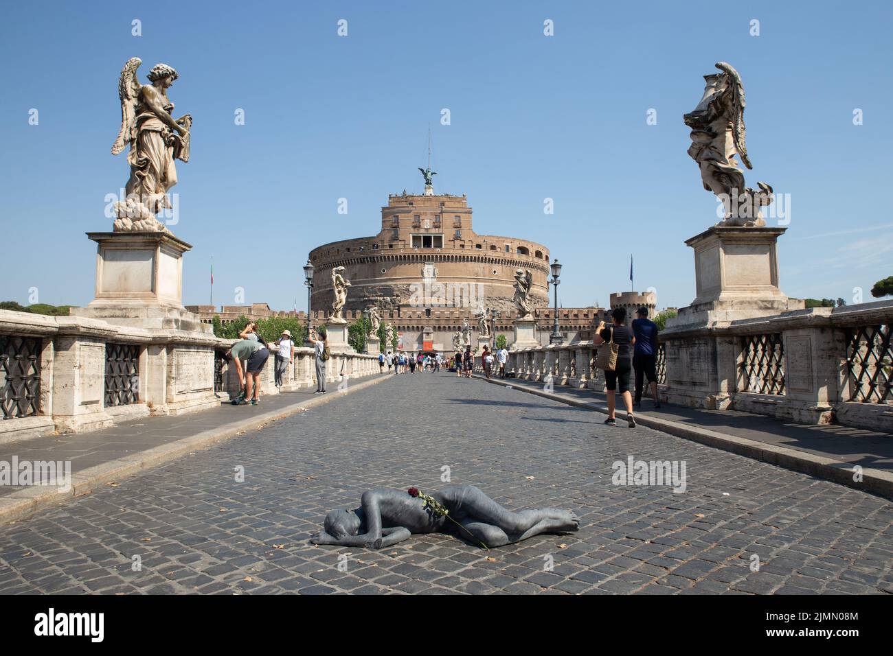 View of the sculpture "In Flagella Paratus Sum" made by Italian artist ...