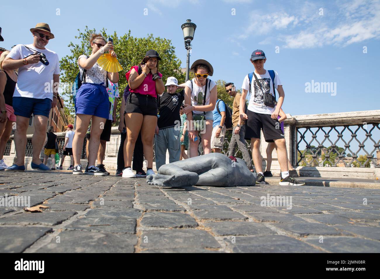 View of the sculpture "In Flagella Paratus Sum" made by Italian artist ...