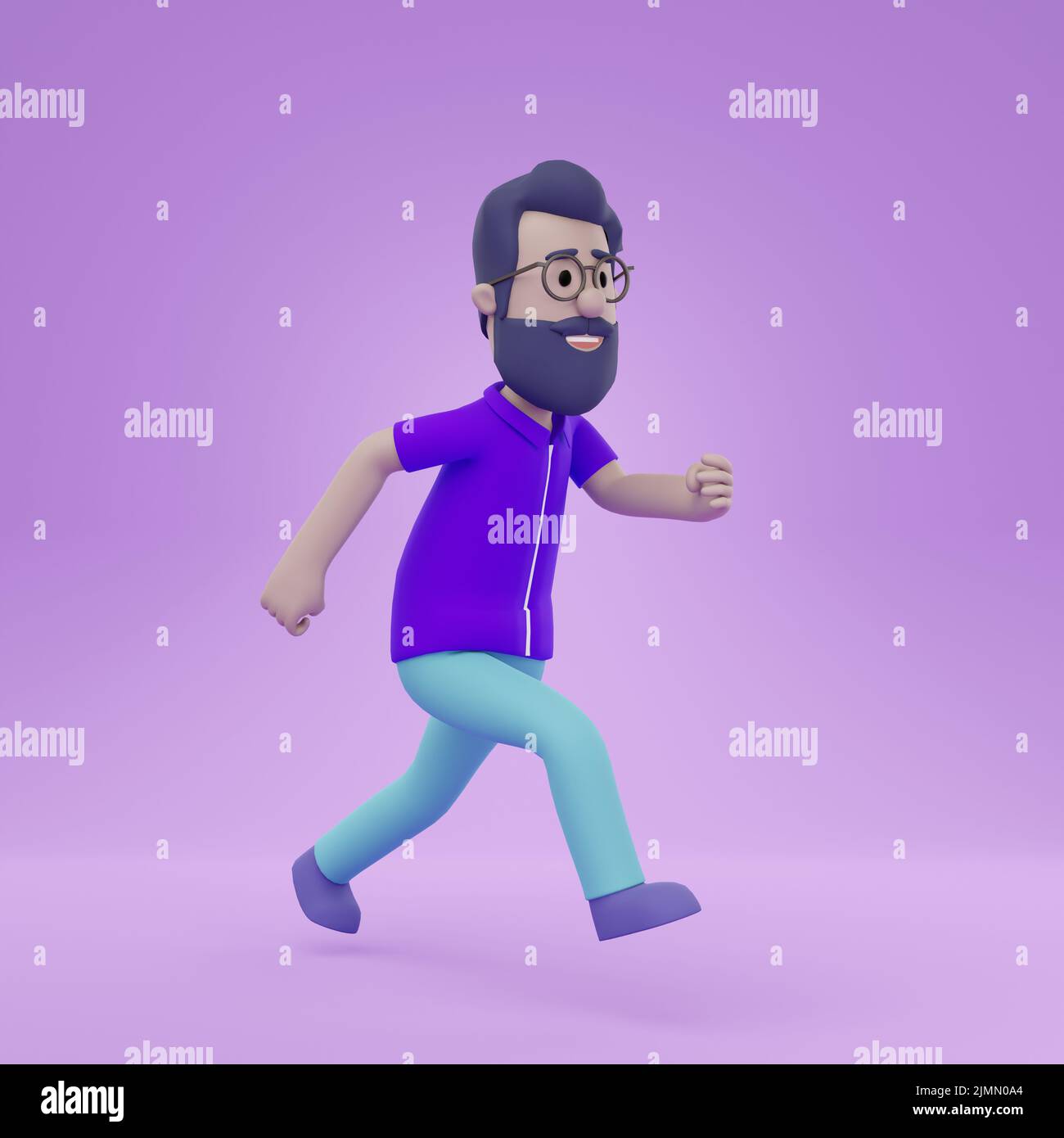 3D Man Running Sprint Career Job Stock Photo - Alamy