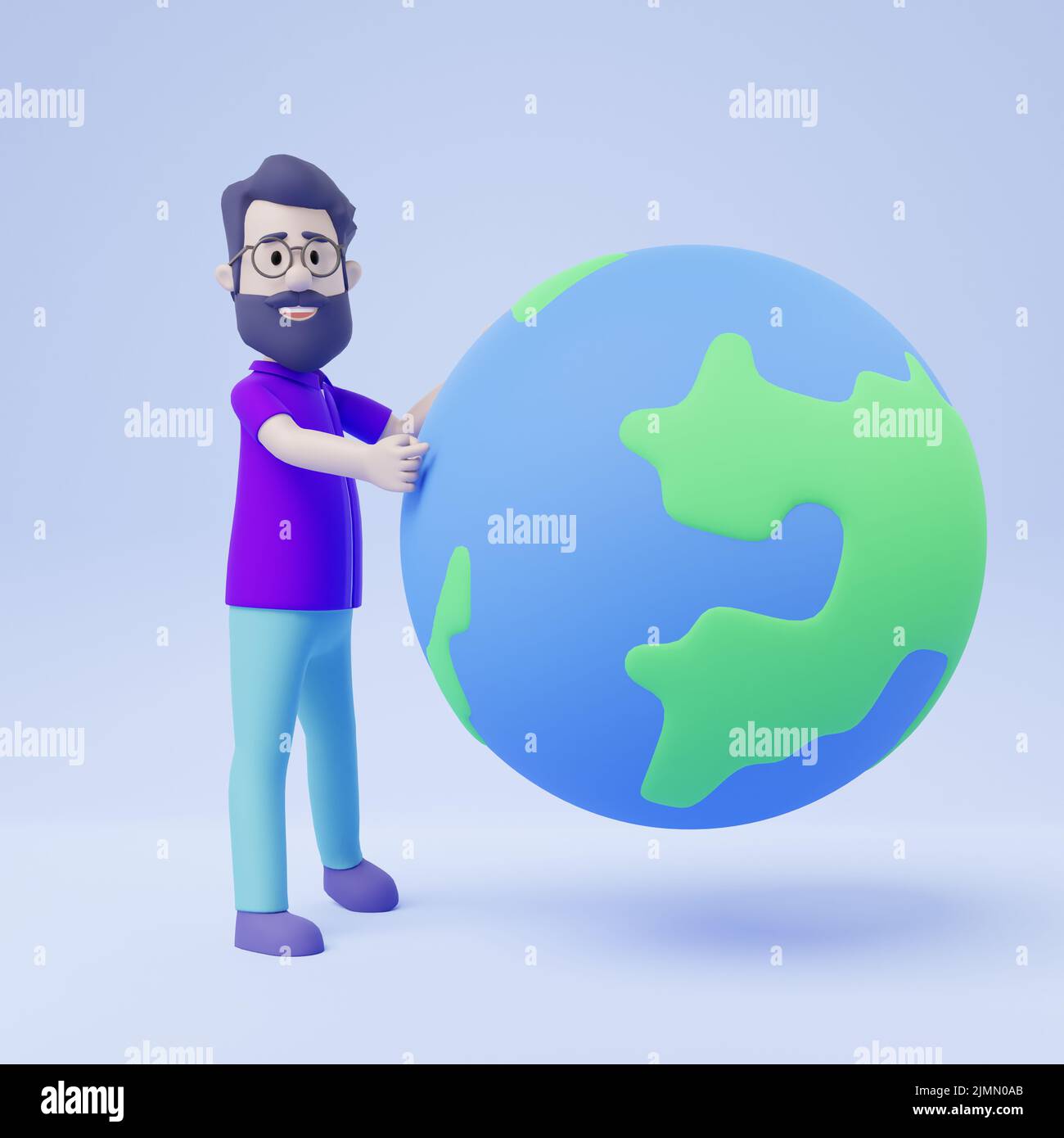 3D Man Environment Preserve Global Warming Temparature Planet Globe ...