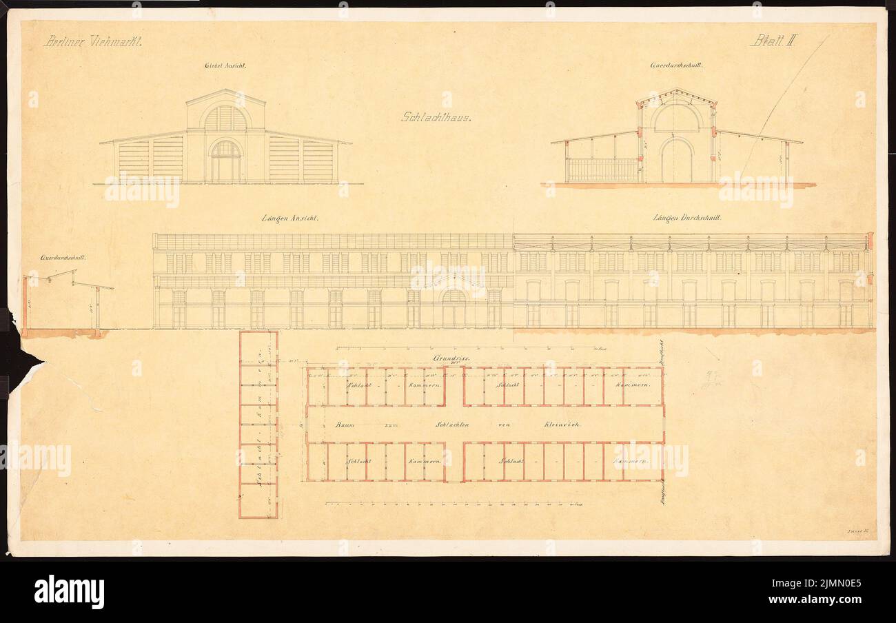 Orth August (1828-1901), cattle market and slaughterhouse in Berlin ...