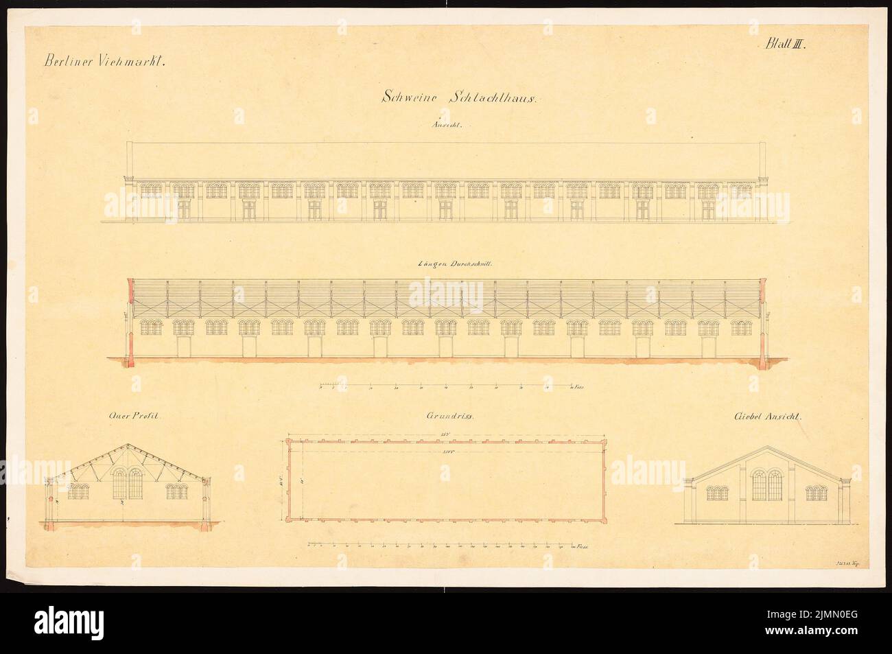 Orth August (1828-1901), cattle market and slaughterhouse in Berlin ...