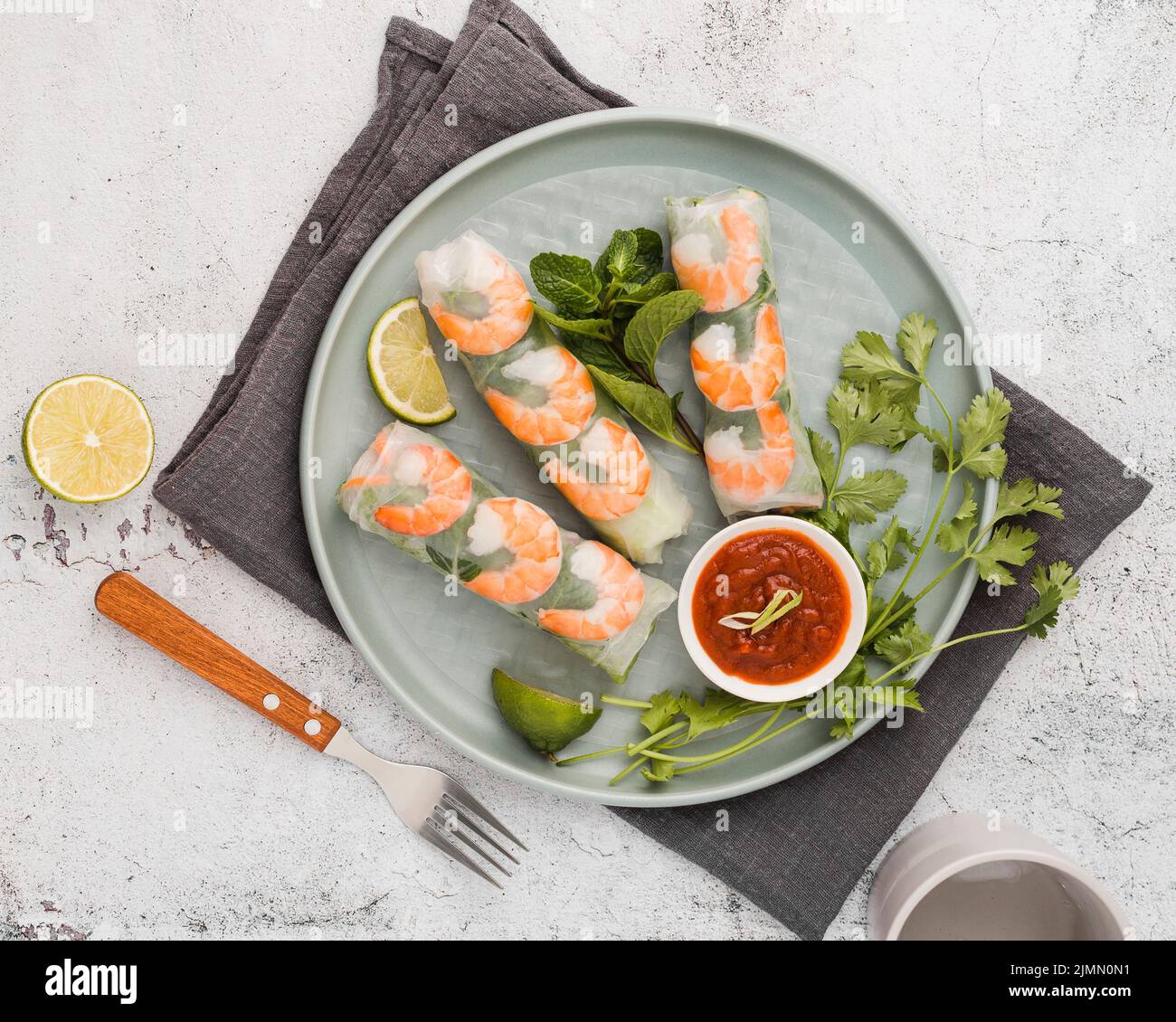 Set delicious spring rolls hi-res stock photography and images - Alamy