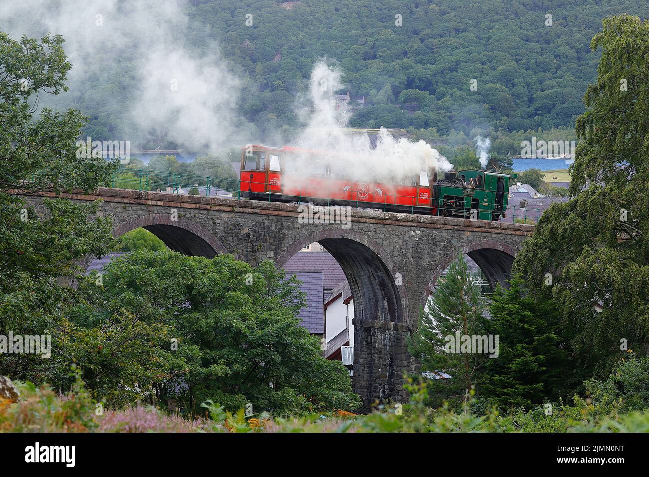 A steam train hauling passengers up to Snowdon Summit on the Snowdon ...