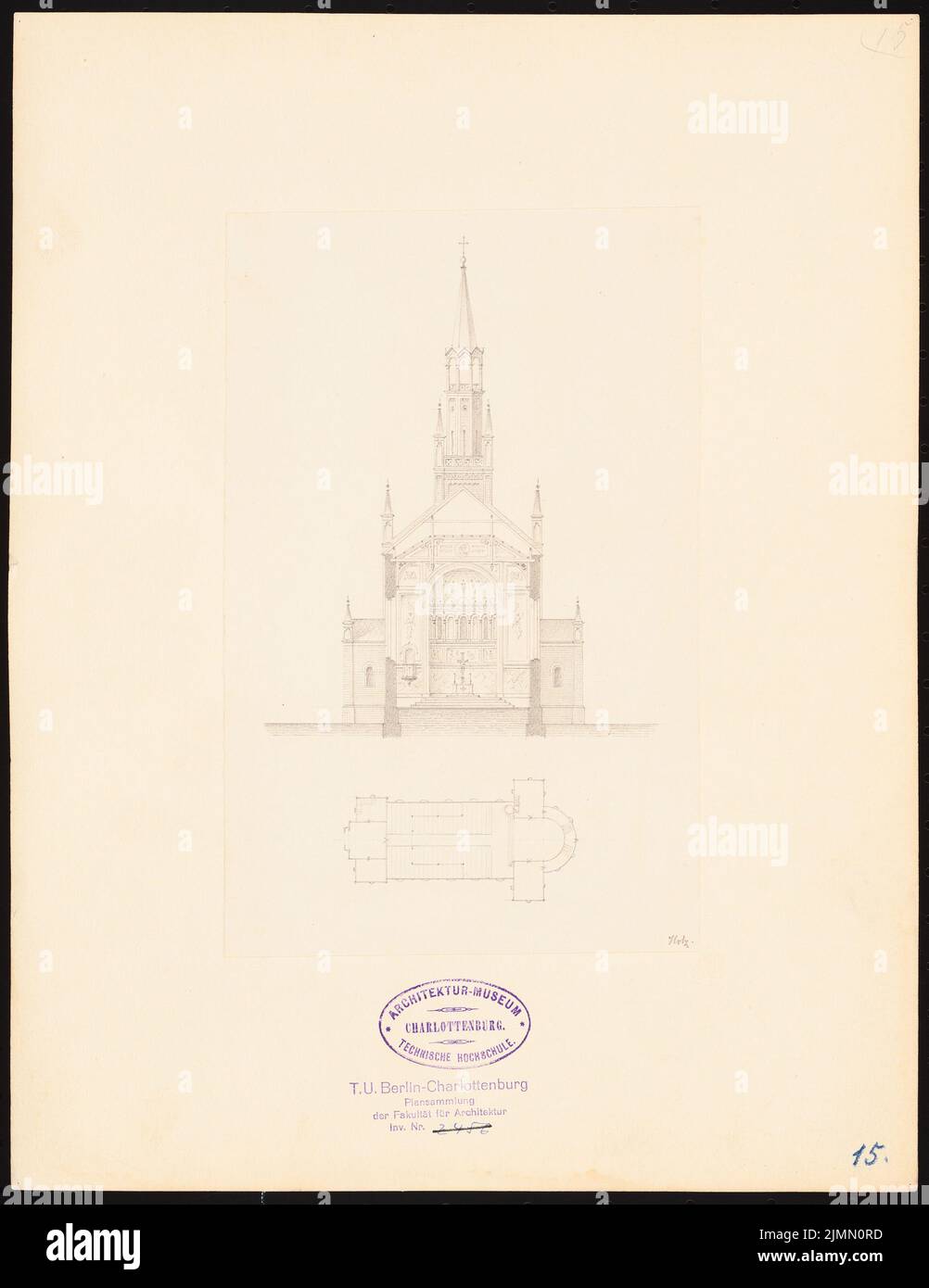 Holz Wilhelm Ferdinand (1799-1873), church (without dat.): Floor plan ...