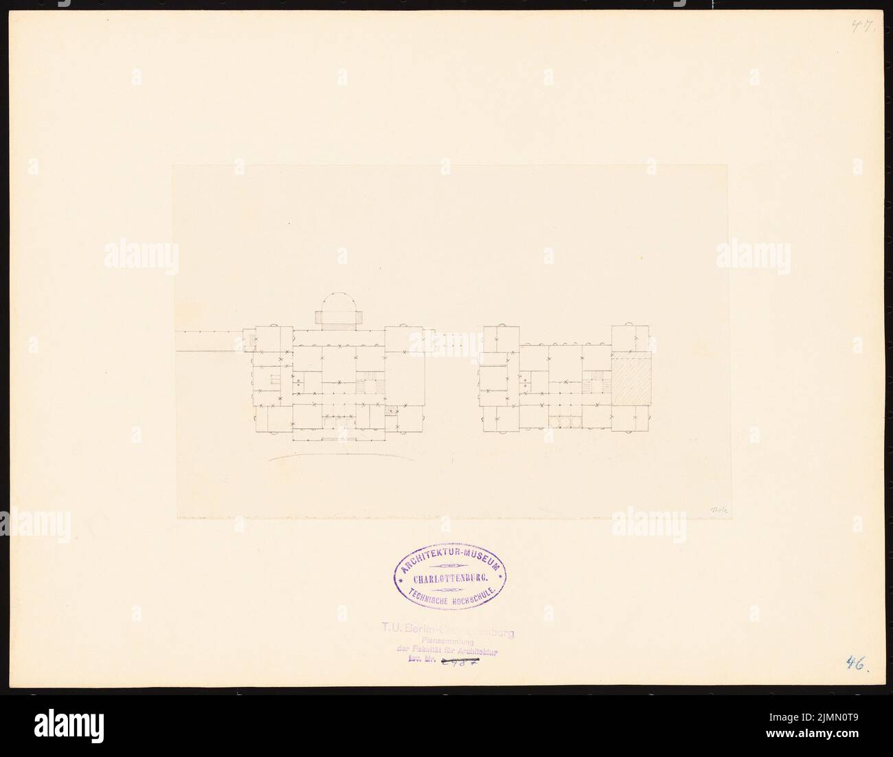 Holz Wilhelm Ferdinand (1799-1873), villa (without dat.): 2 floor plans ...