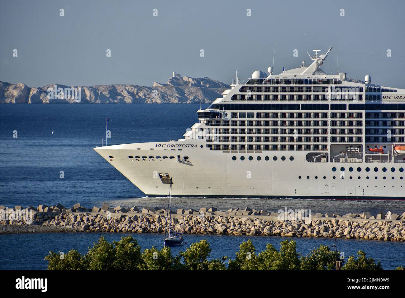 The liner MSC Orchestra cruise ship arrives at the French Mediterranean ...