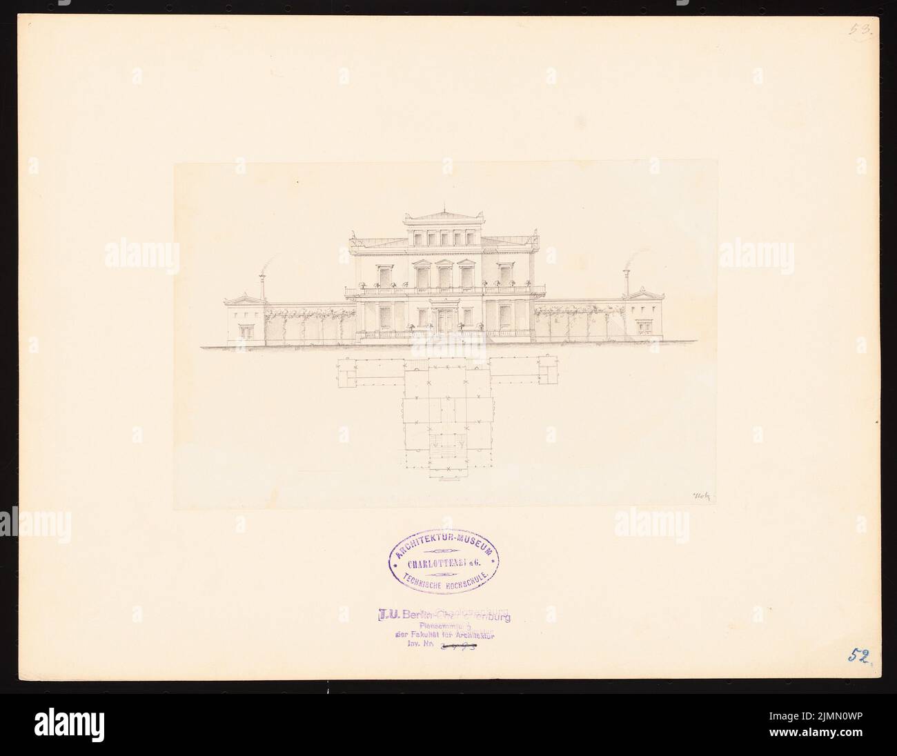 Holz Wilhelm Ferdinand (1799-1873), villa (without dat.): Floor plan ...