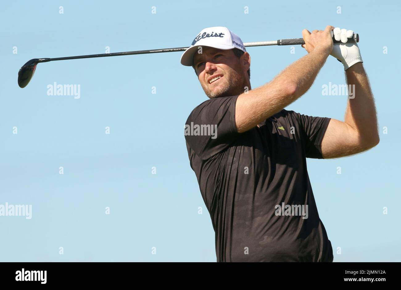 Denmark's Lucas Bjerregaard during day four of the Cazoo Wales Open at ...