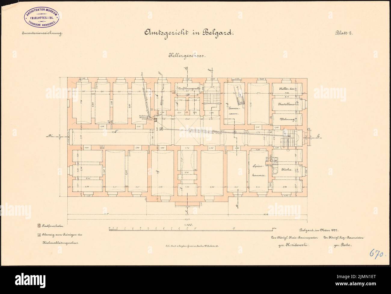 Unknown architect, district court and prison building in Belgard ...