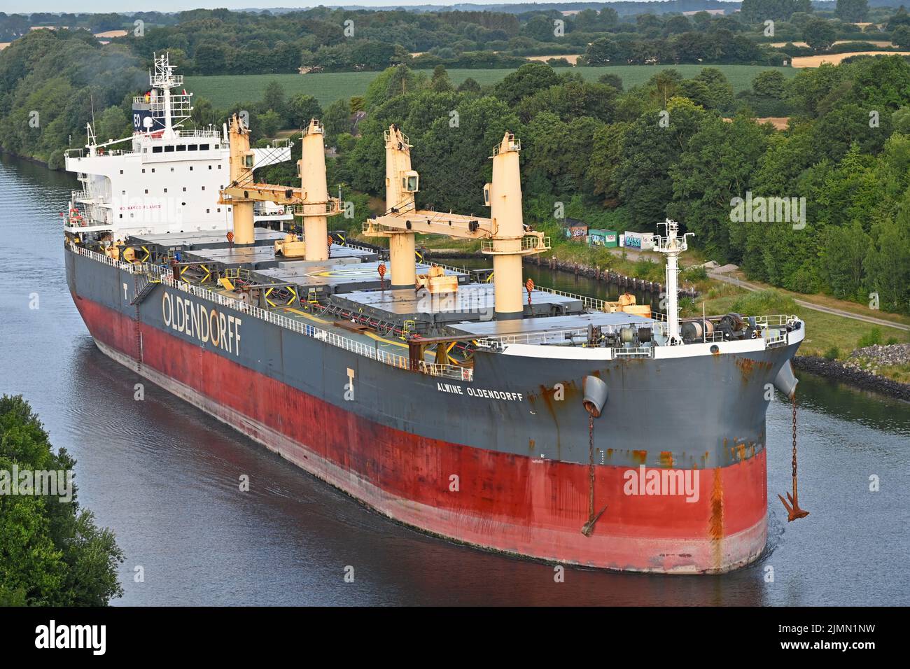 Ultramax Bulkcarrier ALWINE OLDENDORFF passing the Kiel Canal Stock ...
