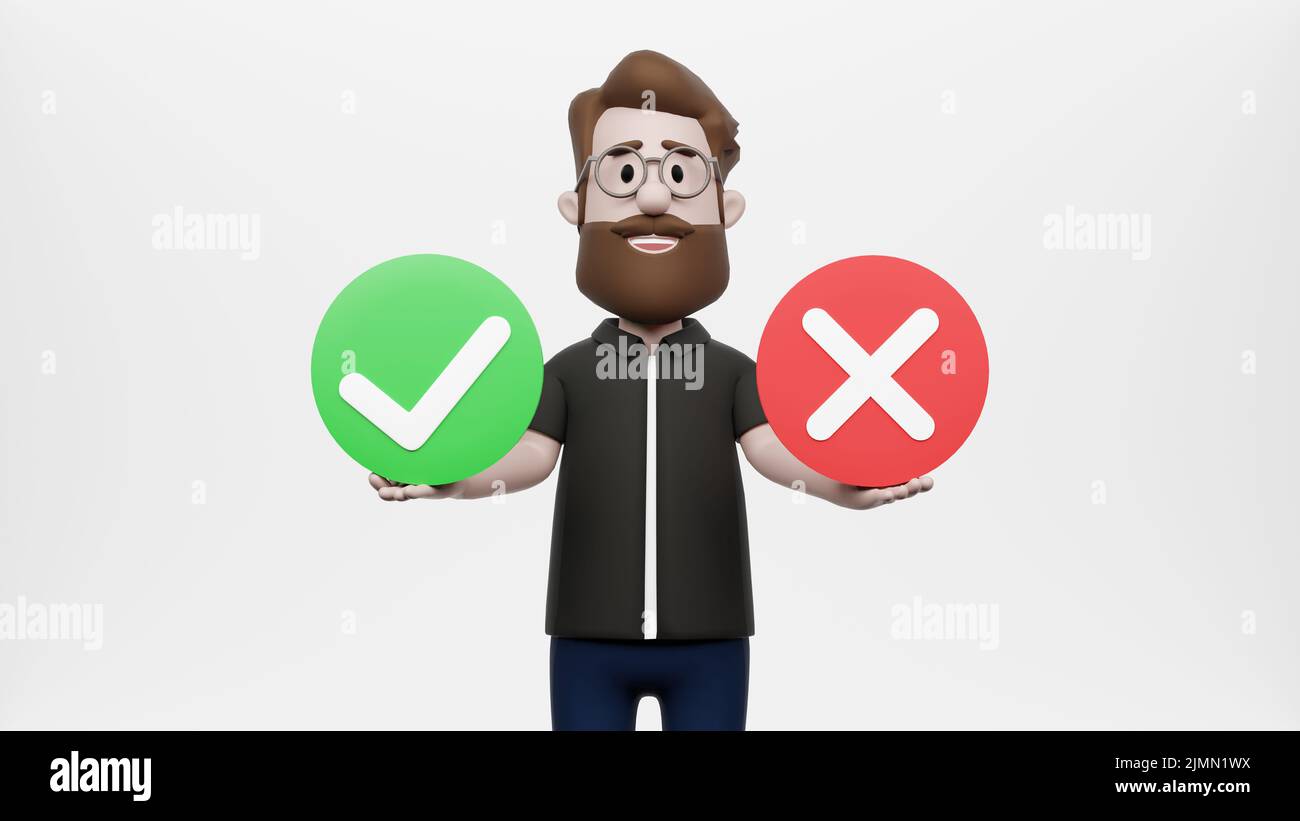 3D Man Making Choice Decision Stock Photo - Alamy