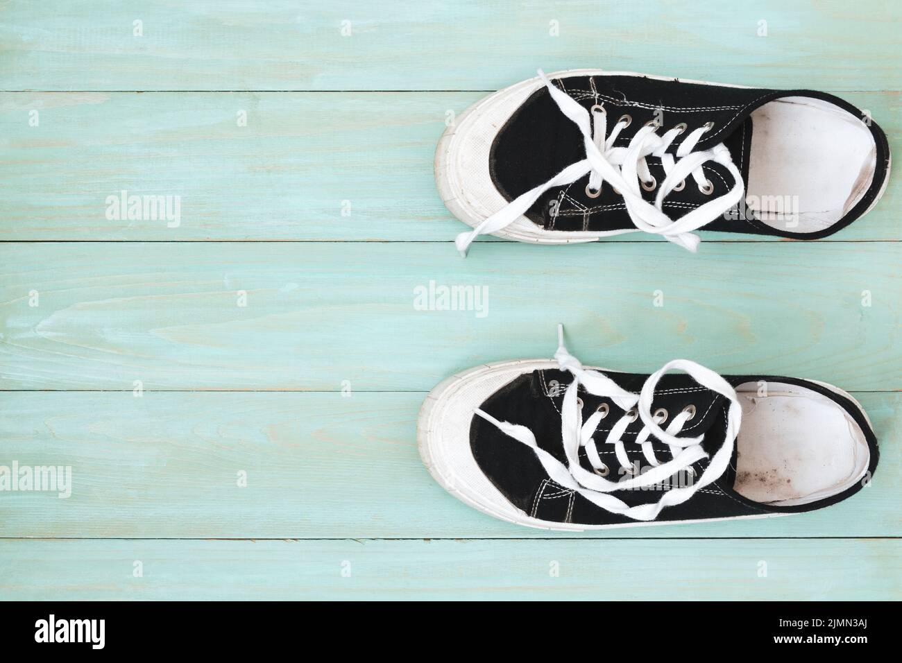 Sports worn shoes Stock Photo - Alamy